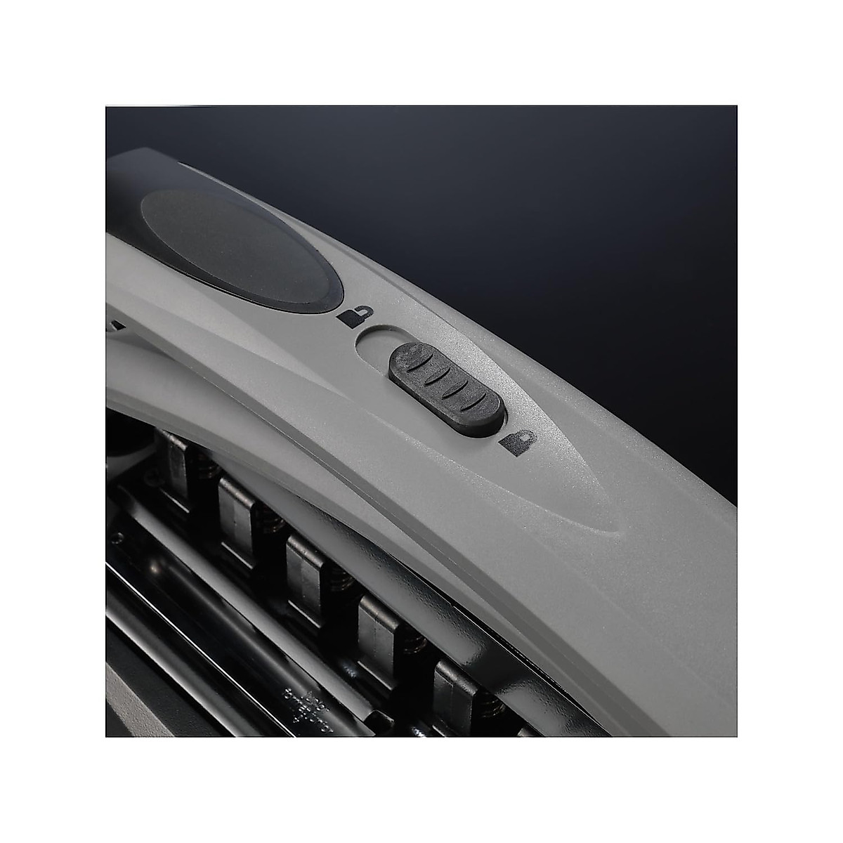 Staples Arc Desktop Paper Punch, 8-Sheet Capacity, Black & Gray