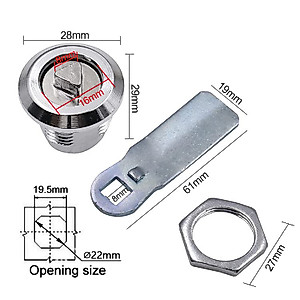 Beeiee Toolbox Lock Replacement Lock,5PCS Zinc Alloy Tubular Cam Lock with Triangle Socket Key (Triangle 5PCS)