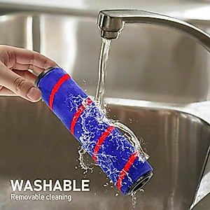 ALSTON Soft/Hard Roller Floor Brush Motorhead Attachment Vacuum Cleaner Head Replacement for Dyson V7 V8 V10 V11 V15 with LED Headlight and Triger Lock