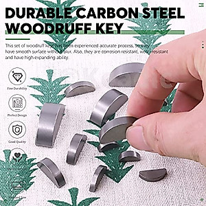 Keadic 150Pcs 15 Sizes Metric Woodruff Key Assortment Set, Carbon Steel Half Moon Gear Shaft Drive Semicircle Bond Key Pulley Crank Hardware Accessories for Mechanical Industry Fasteners