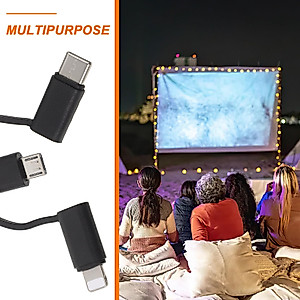 UKCOCO 1M 3 in 1 USB Female to HDMI Male Charger Cable Splitter Adapter Converter with USB Power for Windows and Android Data Transfer (Black)