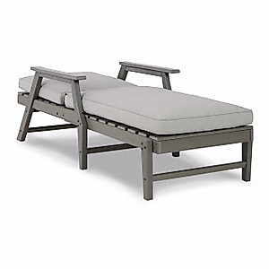 Signature Design by Ashley Visola Contemporary Outdoor Cushioned Chaise Lounge with Adjustable Backrest, Gray