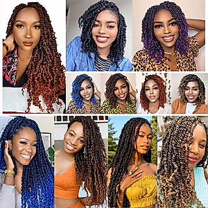 Passion Twist Crochet Hair 10 Inch 8 Packs Pre-twisted Passion Twist Crochet Hair Pre-looped Passion Twist Hair Bohemian Braids Synthetic Crochet Hair Extensions(10 Inch (Pack of 8), 1B/350#)