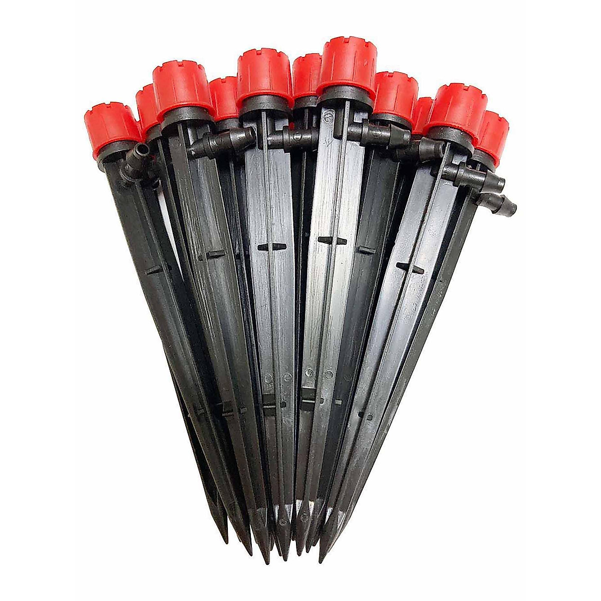 ZILIM 100PCS Drip Emitters Sprayer with 8 Hole, 360 Degree Dripper Perfect for Irrigation System Watering Kits, Adjustable for 1/4inch(7 x 4mm) Irrigation Tube Hose, Garden Patio Lawn Flower Bed