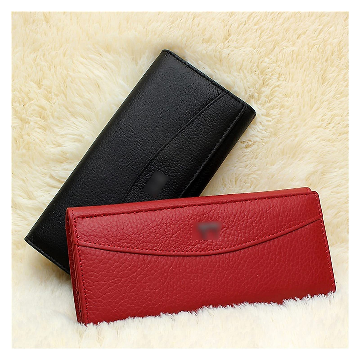 SXGJQ Genuine Leather Wallet for Women Coin Purse Female Long Clutch Phone Red Wallets (Color : Red)