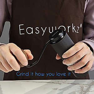 Easyworkz Manual Coffee Grinder Burr Coffee Bean Grinder with Adjustable Conical Stainless Steel Burr Portable Mill Faster Grinding