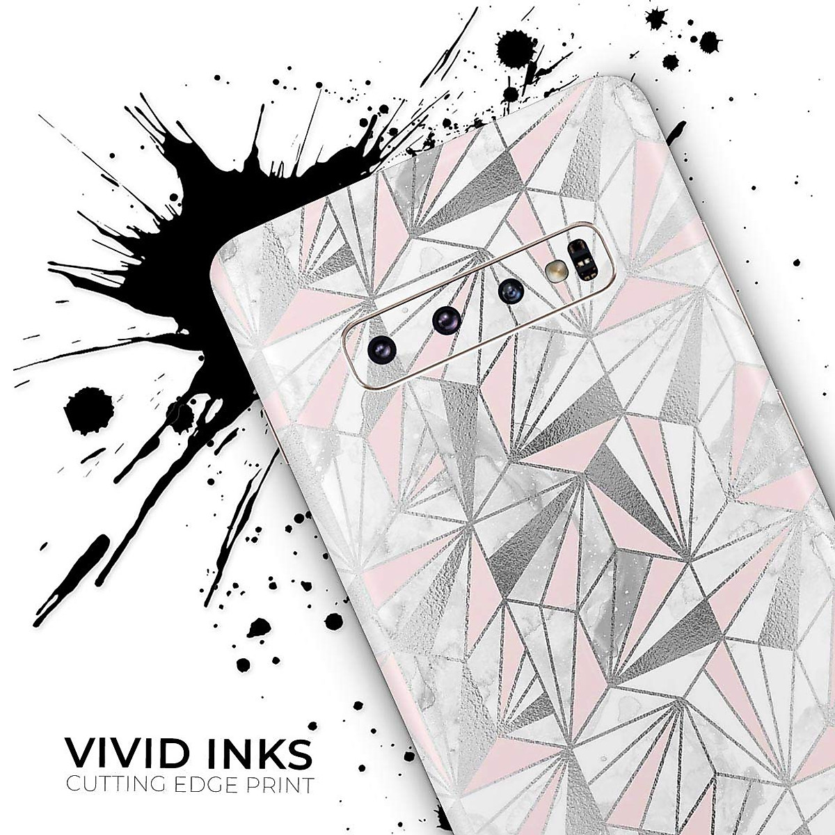 DesignSkinz Karamfila Silver & Pink Marble V1 Protective Vinyl Decal Wrap Skin Cover Compatible with The Samsung Galaxy S20 (Screen Trim & Back Glass Skin)