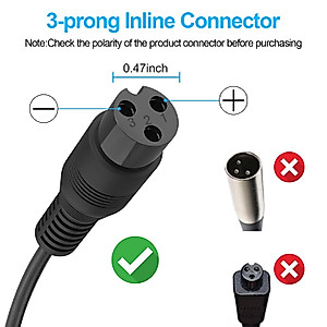 24V 1.5A Electric Scooter Charger for Razor Dirt Bike E200 E300 PR200 E100 MX350 Dirt Quad Pocket Mod Sports Mod Scooter Female 3-pin Inline Battery Adapter Power Charger Cord
