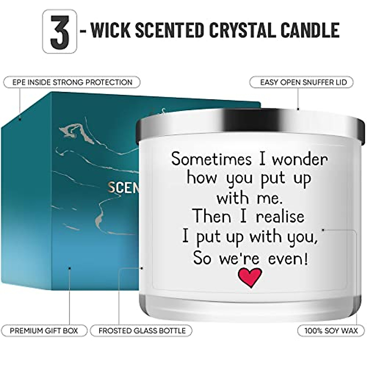 Gifts for Men Women - Anniversary Birthday Gifts for Him Her, Boyfriend Girlfriend Gifts Ideas, I Love You Gifts for Wife Husband, Lavender Scented Candle