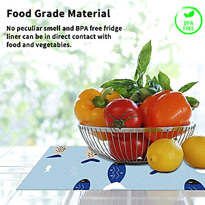 9 Pcs Refrigerator Liners Mats, Washable Refrigerator Shelf Liners Non-Slip Fridge Liner Refrigerator Mats, Can Be Cut Oilproof Drawer Shelf Cabinet Liner for Kitchen Gadgets 17.7"x11.8" (Orange)