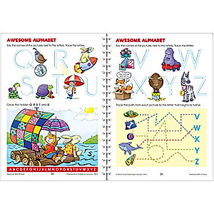 School Zone Write & Reuse Workbook for Preschool: Reusable Wipe-Clean Spiral Bound Learn and Practice Writing Book, Dry Erase Marker, ABC’s, Shapes, and More