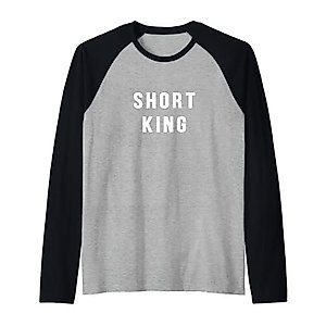 Short King great for stocking stuffer for short people Raglan Baseball Tee