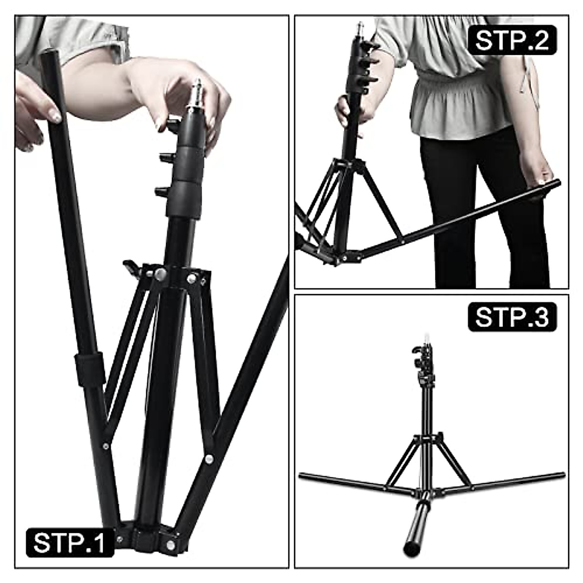 Webcam Tripod Compatible with Logitech Webcam C920s StreamCam Brio C922 C930 C925e C615, 63 inches Aluminum Tripod Stand, Black