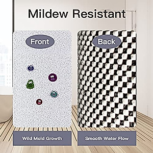 Shower Mat Non Slip,Soft Bath Mat with Drain,Quick Drying PVC Loofah Bathtub Mat for Bathroom,Without Suction Cups,24 x 24 Inch (White)