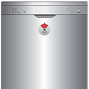 Kichwit Clean Dirty Dishwasher Magnet with The 3rd Option “Empty”, Non-Scratch Strong Magnet Backing & Residue Free Adhesive, 3.5” Diameter, Silver