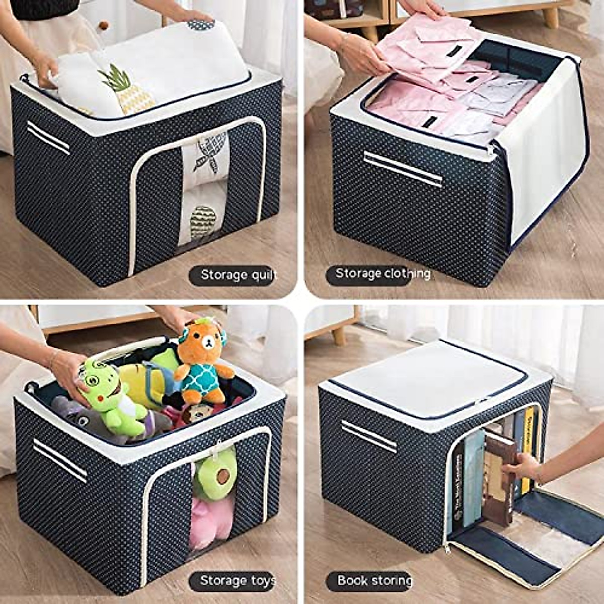 KUMGEBH 72L Large Storage Bags Organizer Container, Clear Window Organizer Box Can Store Clothes Storage Bins