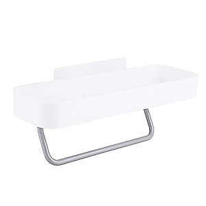 Alvinlite Shower Caddy Shelf Organizer with Hooks - 2 in 1 Wall Mounted Bathroom Towel Rack Holder for Storage