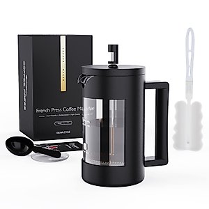 DUCHIFAD French Press Coffee Maker 21 oz, Camping Plastic Glass French Coffee Press, Medium Size Tea and Frothed Milk Press,100% BPA Free Prensa Francesa, Rust-Free and Dishwasher Safe (21 oz)