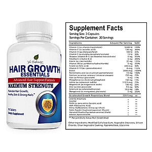 Vie Naturelle Hair Vitamins for Faster Hair Growth with 29 Vitamins for Women & Men - Hair Pills - Hair Vitamin Supplements for Hair Loss Treatments for Women & Men (90 Capsules)