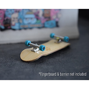 Teak Tuning Apex All Terrain Polymer (ATP) Fingerboard Wheels - New Street Shape, 65D - 7.7mm Diameter - ABEC-9 Stealth Bearings - Made in The USA - Sea Voyage Colorway