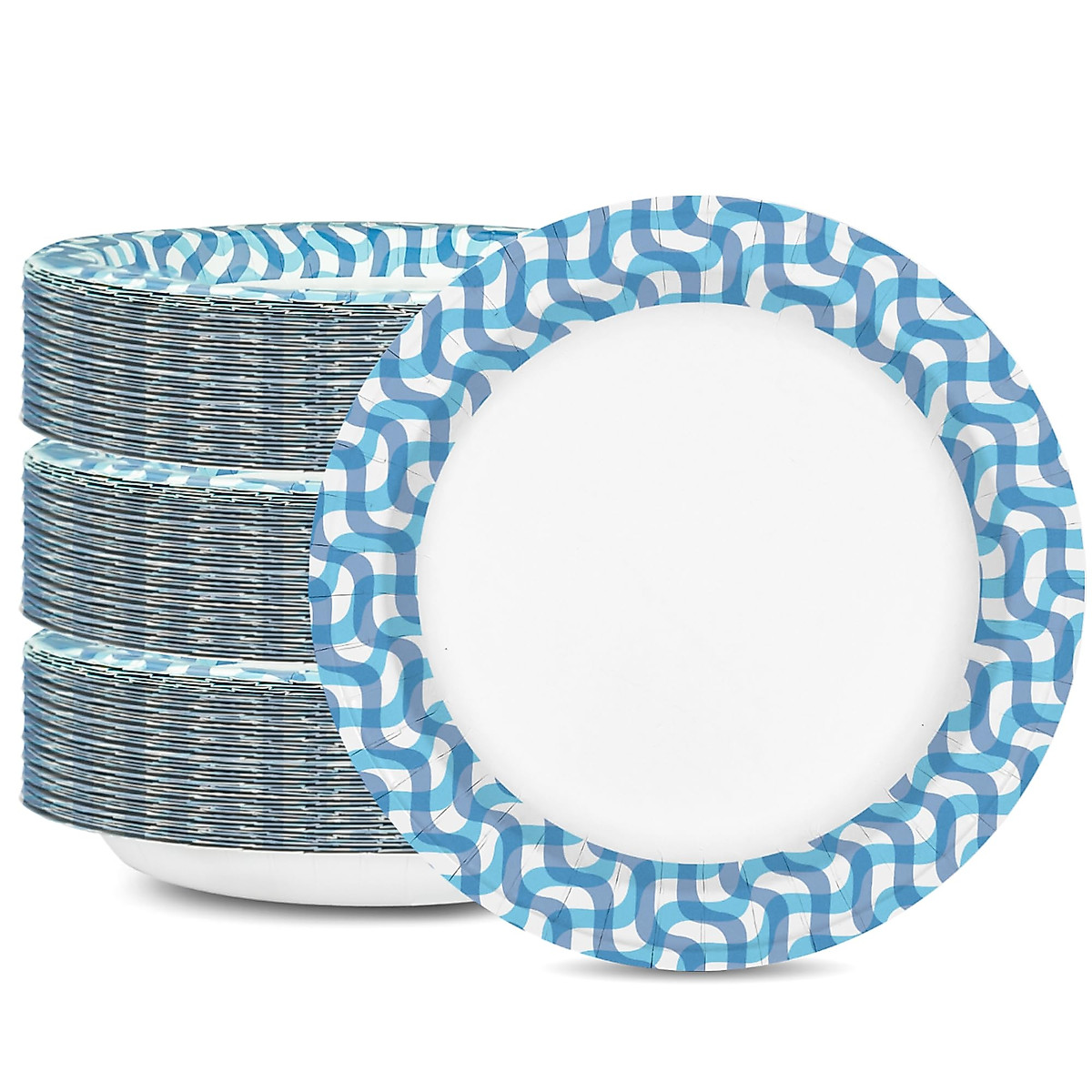 Ginkgo Paper Plates 8.5 inch Bulk 150 Count, Heavy Duty Disposable Medium Christmas Dessert Plates for Holiday, Party, Picnic and Everyday Use