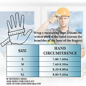 JUMPHIGH Mens Work Gloves, Synthetic Leather Mechanic Gloves Utility Gloves, Touchscreen Working Gloves for Multipurpose, Construction, Warehouse, Truck Driving(Yellow/L)