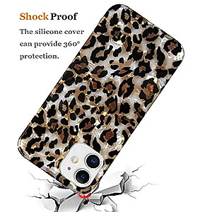 J.west Case Compatible with iPhone 11 6.1-inch, Luxury Sparkle Translucent Clear Leopard Cheetah Print Pearly Design Soft Silicone Slim TPU Protective Phone Case Cover for Girls Women (Bling)