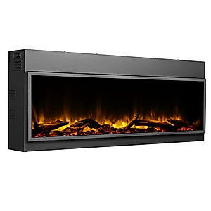 Dynasty Harmony BEF Realistic Linear Electric Fireplace with Multicolor Flame (57" Wide)