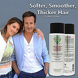 MOUNTAIN TOP Apple Cider Vinegar ACV Shampoo (8 oz / 273 ml) with Biotin, Castor Oil - Clarifying, For Fuller & Thicker Hair - Paraben, Sulfate Free - All Hair Types, Men & Women