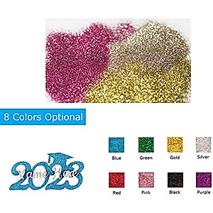 Personalized Custom Name Glitter Graduation Decorations Wood Sign Photo Prop Class of 2023 2024 2025 2026