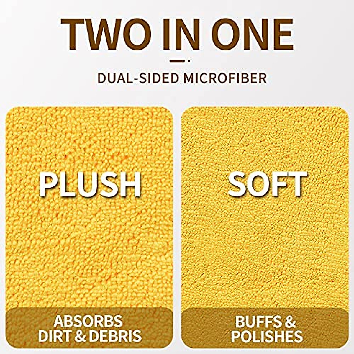 ECOREPUBLIC Extra Thick Microfiber Cleaning Cloth, 2 Pack, 16''x16'', Car Drying Towel for Cars Wash,Glass, Window, Microfiber Towels for Household, Ultra-Soft Plush Yellow