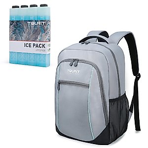 TOURIT Backpack Cooler and 4 Ice Packs Bargain Perfect Combination