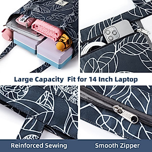 WLLWOO WLLWOO Yoga Bags for Women with Yoga Mats Bags Carrier Carryall Canvas Tote for Pilates Shoulder for Travel Office Beach Workout (Leaf)