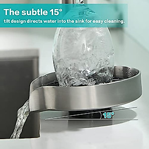 Kicimpro Glass Rinser for Kitchen Sink, Stainless Steel High Pressure Bottle Washer, Cup Washer for Sink with 360 Degree Rotating Rinse Function, Brushed Nickel Glass Washer, Kitchen Sink Accessories