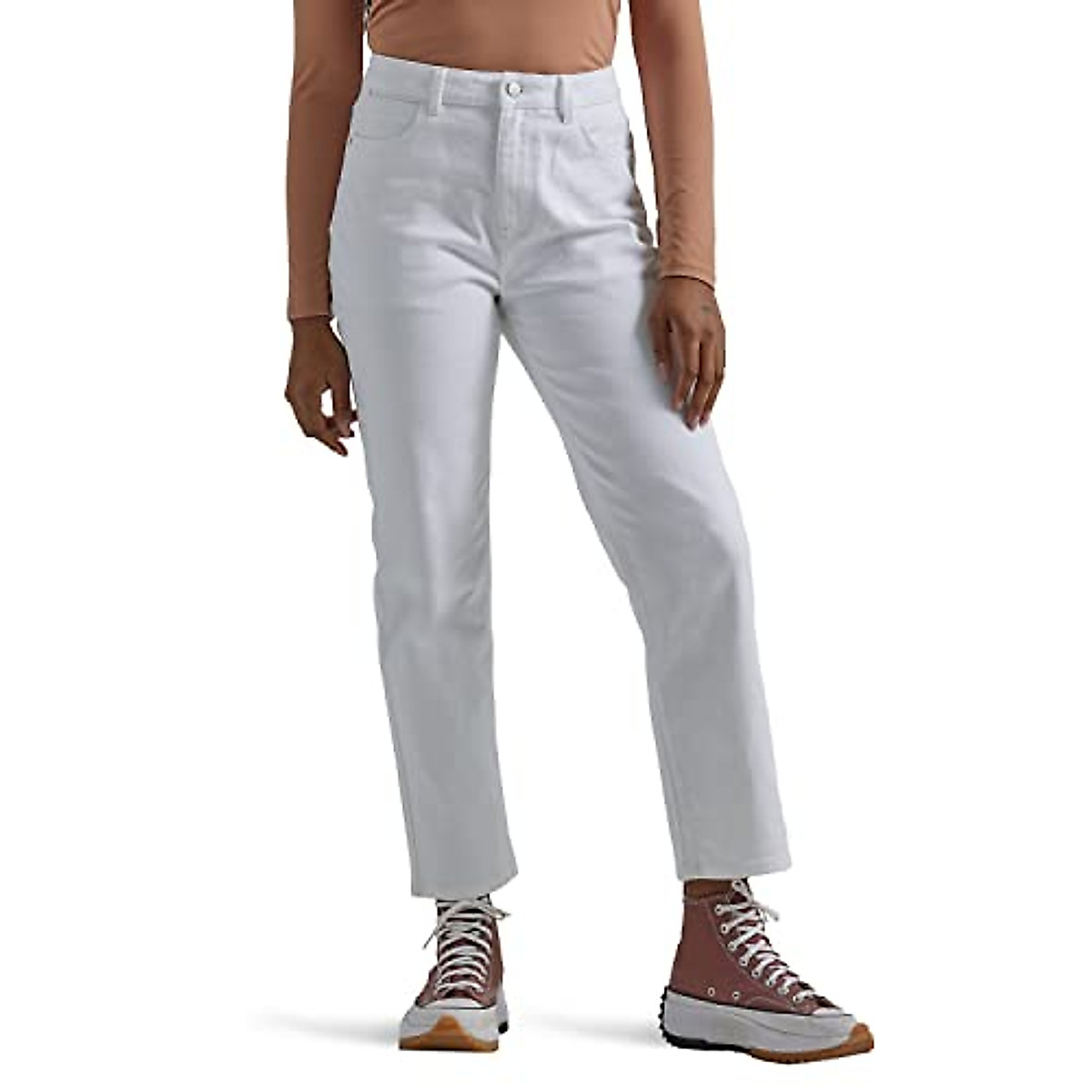 Wrangler Women's High-Rise Rodeo Straight Leg Crop Jean White8