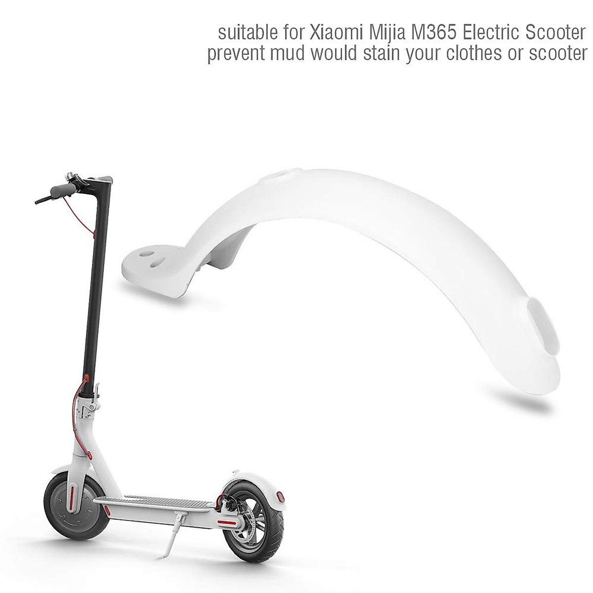 Alomejor E Bike Fender Rear Mudguard Mudguard Bracket Fender Support for Mijia M365 Electric Bicycle(White)