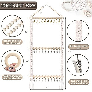 POVETIRE Pacifier Clip Holder Baby Bibs Organizer, Neutral Baby Bandana Drool Bibs Holder - Baby Burp Cloths Organizer Storage Hanging Wall Decor for Nursery Newborn Infant Girls and Boys Room