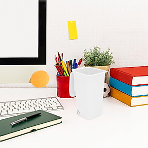 SHINEOFI Mini Trash Can with Lid Desktop Garbage Can Cute Waste Bin Garbage Storage Container Pen Holder for Home Office Table Small Organizer White