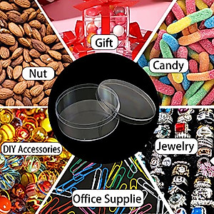 Tighall 10PCS Clear Acrylic Plastic Round Cube Organizer Acrylic Boxes for Display Clear Circle Box with Lid Containers for Candy,Beads