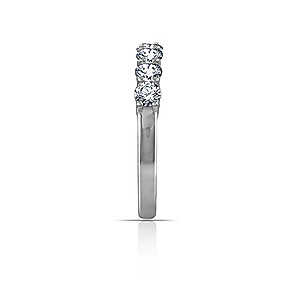 Amazon Collection Platinum-Plated Sterling Silver 7-Stone Ring made with Infinite Elements Cubic Zirconia (1 cttw), Size 7