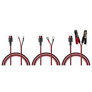 Genasun Wires Battery Kit for Solar Charge Controllers, 12 AWG Wires with Anderson Connector, Ring Terminals, and Alligators Connectors. Compatible GV-4, GV-5, GV-10, and GVB-8