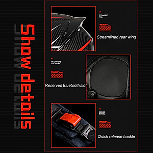 Motorcycle Bluetooth Full Face Helmet, Integrated Bluetooth Helmet, DOT/ECE Approved Full Face Flip Up Helmet, Multiple Vents Motorbike Helmet with Microphone for Adults 55-64CM