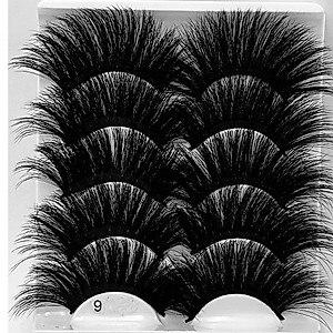 HBZGTLAD NEW 5Pair Fluffy Lashes 25mm 3d Mink Lashes Long Thick Natural False Eyelashes Lashes Vendors Makeup Mink Eyelashesa(5D86)