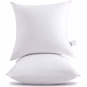 HITO 18x18 Pillow Inserts (Set of 2)- 100% Cotton Covering Down Alternative Throw Pillows White for Couch Bed Sofa