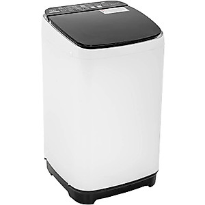Portable Washing Machine Full-Automatic Washer and Spin Dryer 12lbs Capacity Compact 1.01 Cu.ft Laundry Washer Spin with Long Hose for Apartments Camping,White & Black