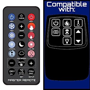 Replacement Fireplace Remote Control for Twin Star Home Decorators Collection Duraflame & Twin Star Fire Place Parts : 36HF100GRG 36HF100GRG-01 47HF100GRG 47HF100GRG-01 36II100GRG 47II100GRG