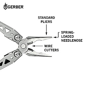 Gerber Gear 30-001364N Suspension-NXT, 15-in-1 Multitool Knife, Needle Nose Pliers Pocket Knife with Pocket Clip, EDC Gear, Steel
