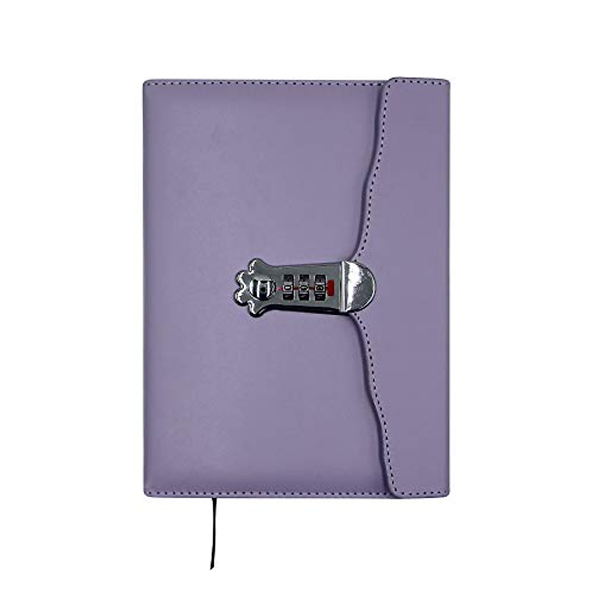 A5 PU Leather Cover Notebook with Combination Lock Diary Journal Travel Solid Color Digital Password Writing Book Notepad, 240 Pages,Lined Paper