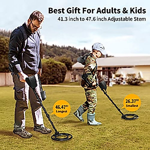 SAKOBS Metal Detector for Adults Waterproof - Professional Higher Accuracy Gold Detector with LCD Display, DISC & Notch & All Metal Mode, Advanced DSP Chip 10" Coil Metal Detectors
