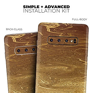 DesignSkinz Molten Gold Digital Foil Swirl V7 Protective Vinyl Decal Wrap Skin Cover Compatible with The Samsung Galaxy S20 (Screen Trim & Back Glass Skin)
